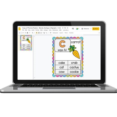 Digital Phonics Posters - Consonants - Hard C - Lucky Little Learners