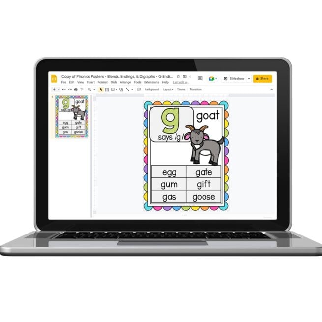 Digital Phonics Posters - Consonants - Hard G - Lucky Little Learners