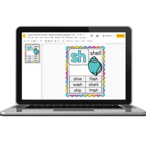 Digital Phonics Posters - Digraphs - SH - Lucky Little Learners