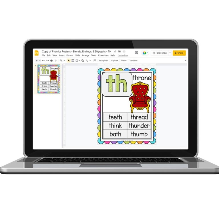 Digital Phonics Posters - Digraphs - TH - Lucky Little Learners