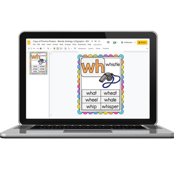Digital Phonics Posters - Digraphs - WH - Lucky Little Learners