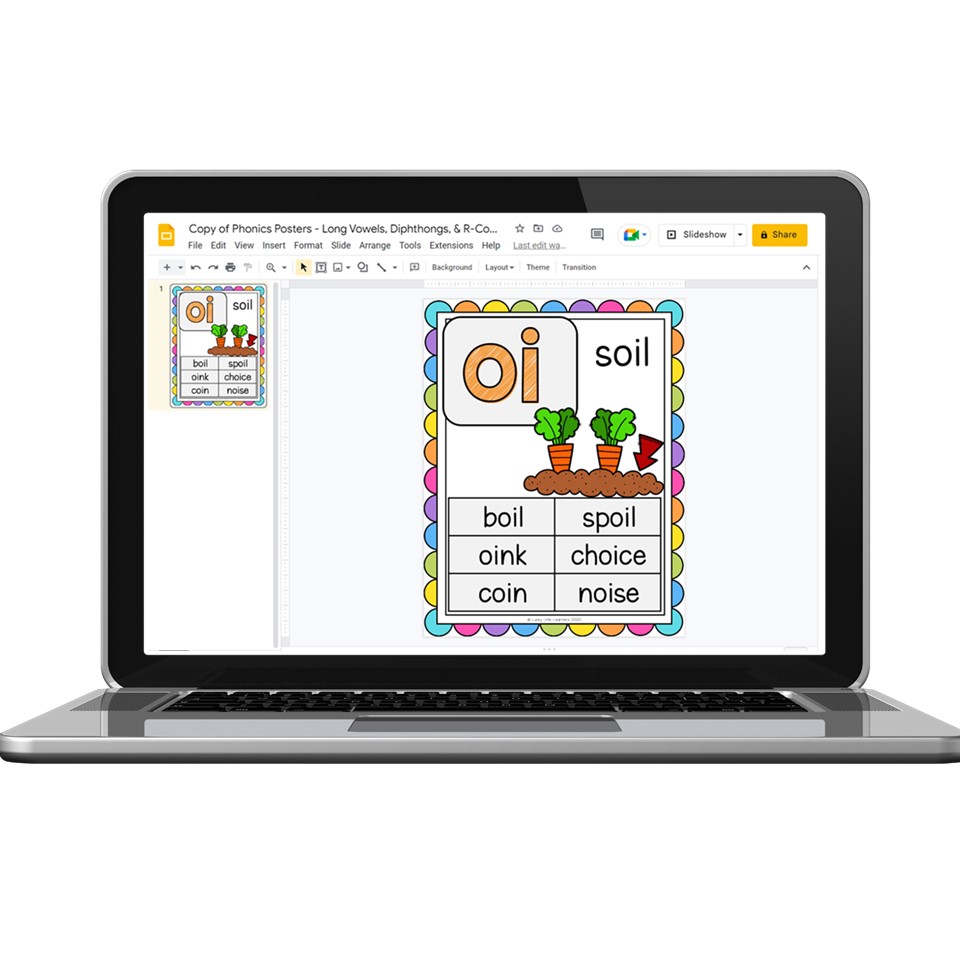 Digital Phonics Posters - Diphthongs - OI - Lucky Little Learners