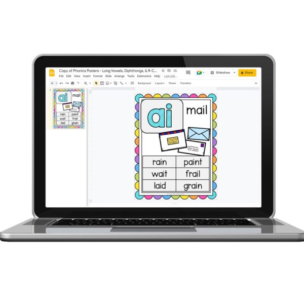 Digital Phonics Posters - Long Vowels - AI - Lucky Little Learners