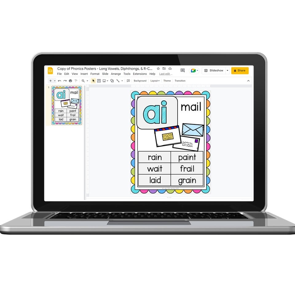 Digital Phonics Posters - Long Vowels - AI - Lucky Little Learners