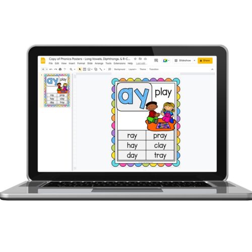 Digital Phonics Posters - Long Vowels - AY - Lucky Little Learners