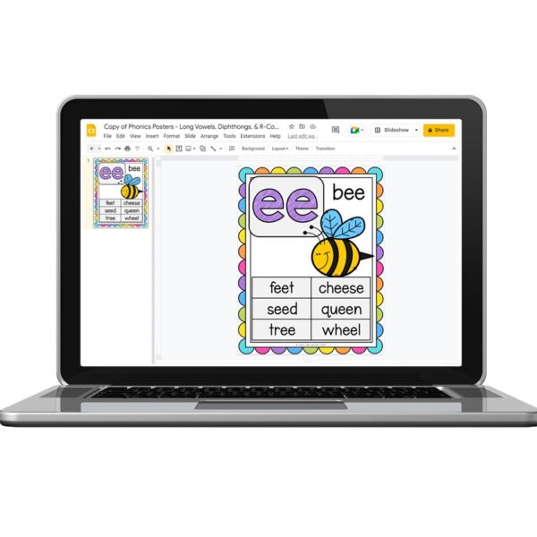 Digital Phonics Posters - Long Vowels - EE - Lucky Little Learners