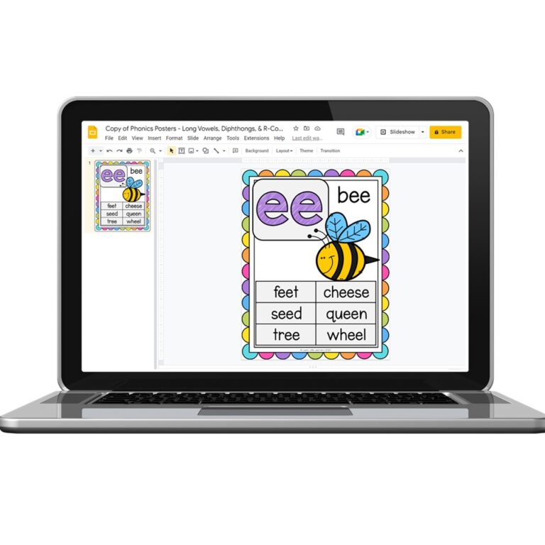 Digital Phonics Posters - Long Vowels - EE - Lucky Little Learners