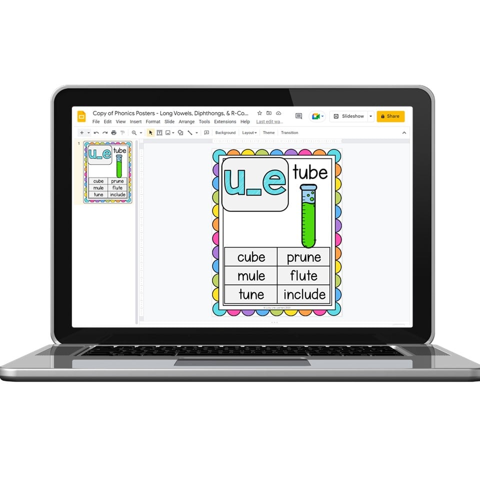 Digital Phonics Posters - Long Vowels - Long U Silent e - Lucky Little ...