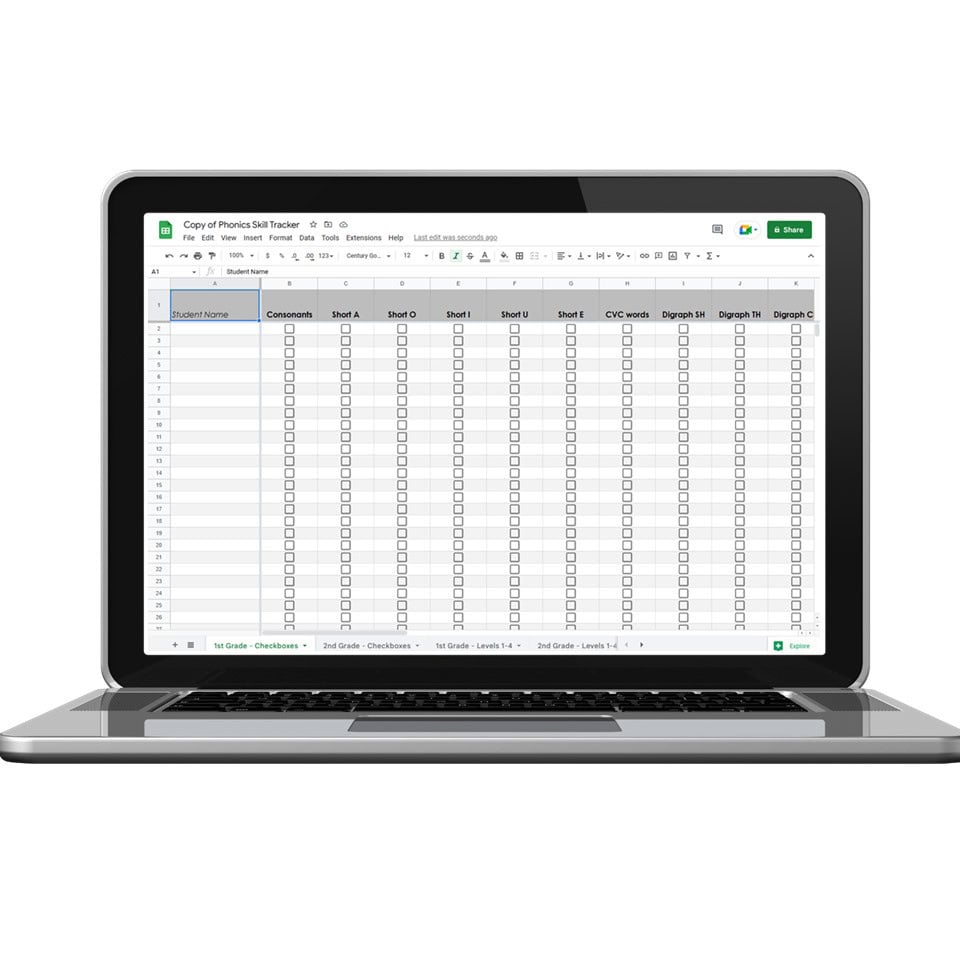 Digital Tracker - Phonics Skills - Lucky Little Learners