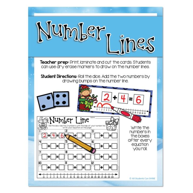 Elf Centers - Math - Number Lines - Lucky Little Learners