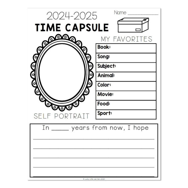 Time Capsule Page - Lucky Little Learners