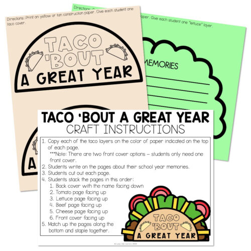 End of Year - Taco Bout A Great Year Craft - Lucky Little Learners
