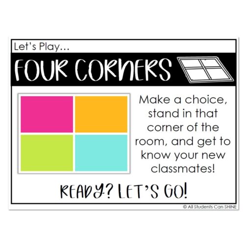 Four Corners Game - Lucky Little Learners
