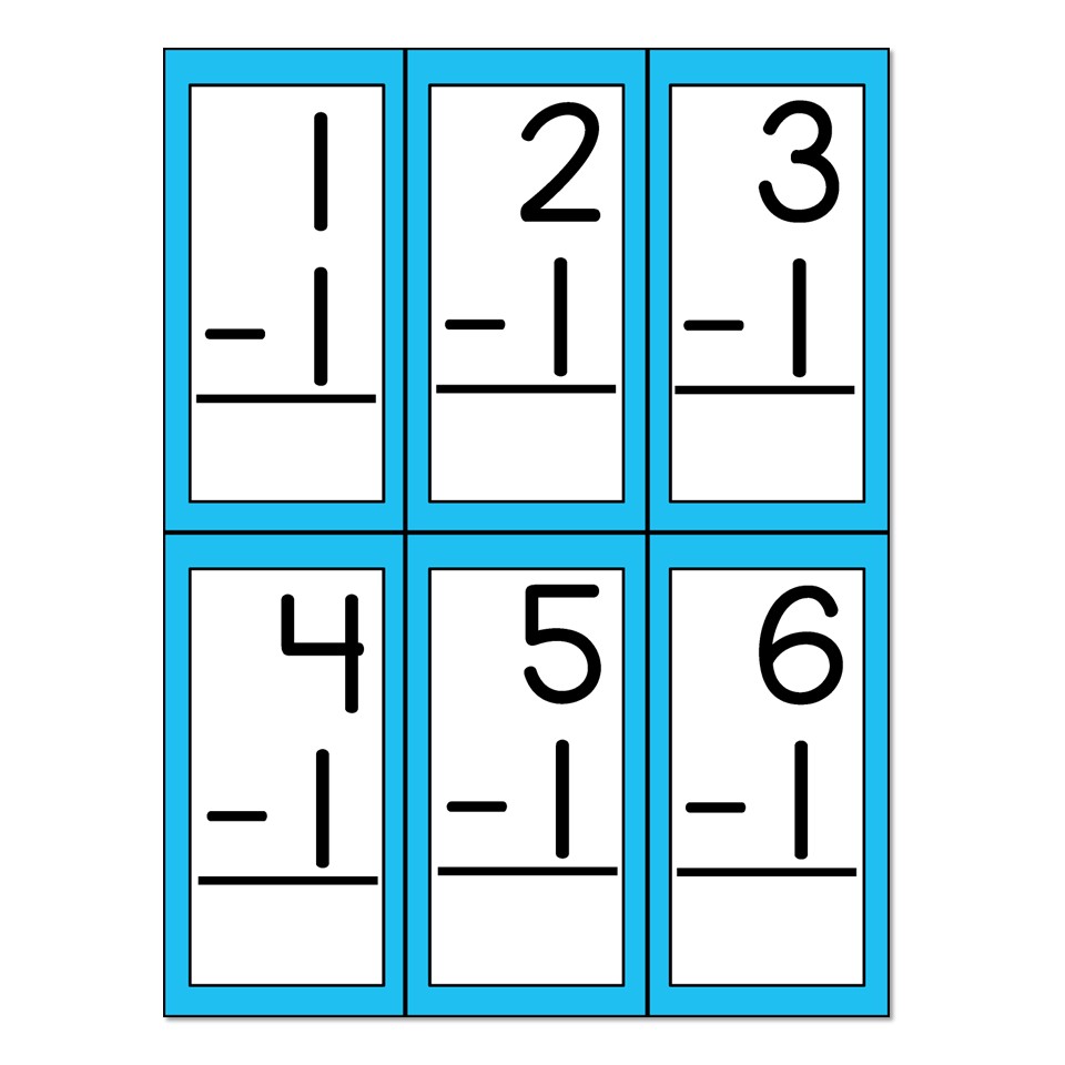 Hands On Subtraction - Centers - Flashcards - Lucky Little Learners