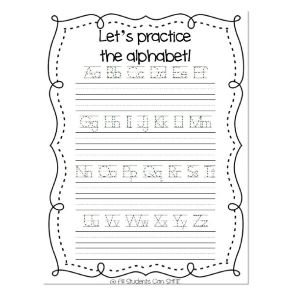 Handwriting Practice Pages - Alphabet - Lucky Little Learners