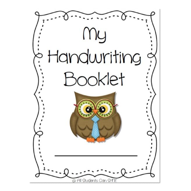 Handwriting Practice Pages - Booklet Covers - Lucky Little Learners