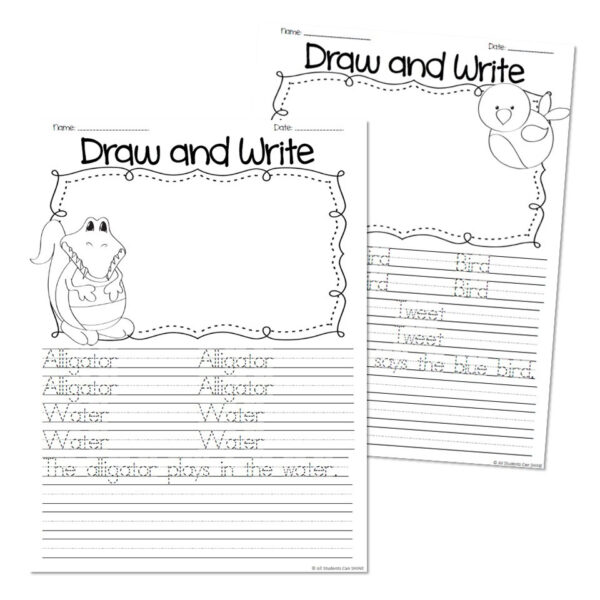 Handwriting Practice Pages - Draw and Write - Lucky Little Learners