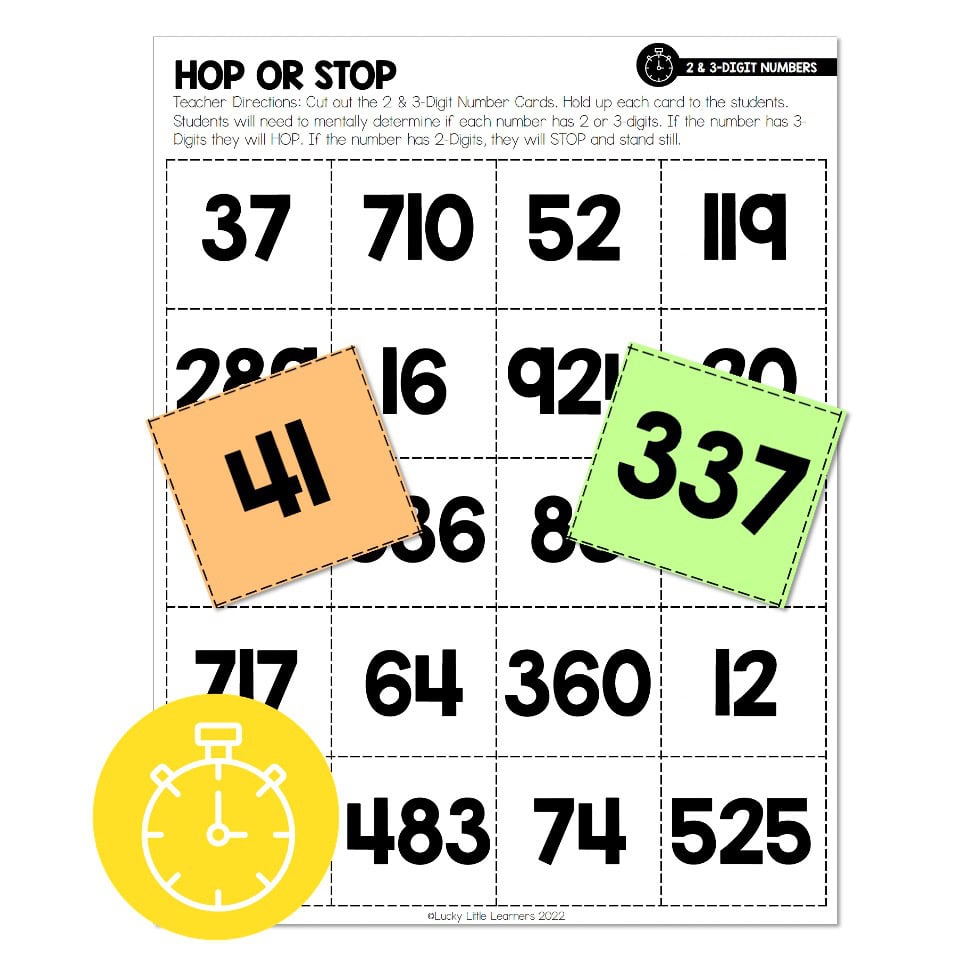 Lucky to Learn Math - 3 Digit Numbers - Lesson 1.11 - Warm Up - Hop or ...