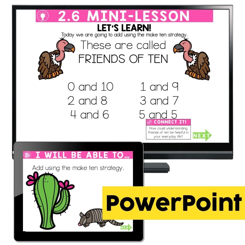 Lucky to Learn Math - Add Using Make Ten - Lesson 2.6 - Teaching Slides ...