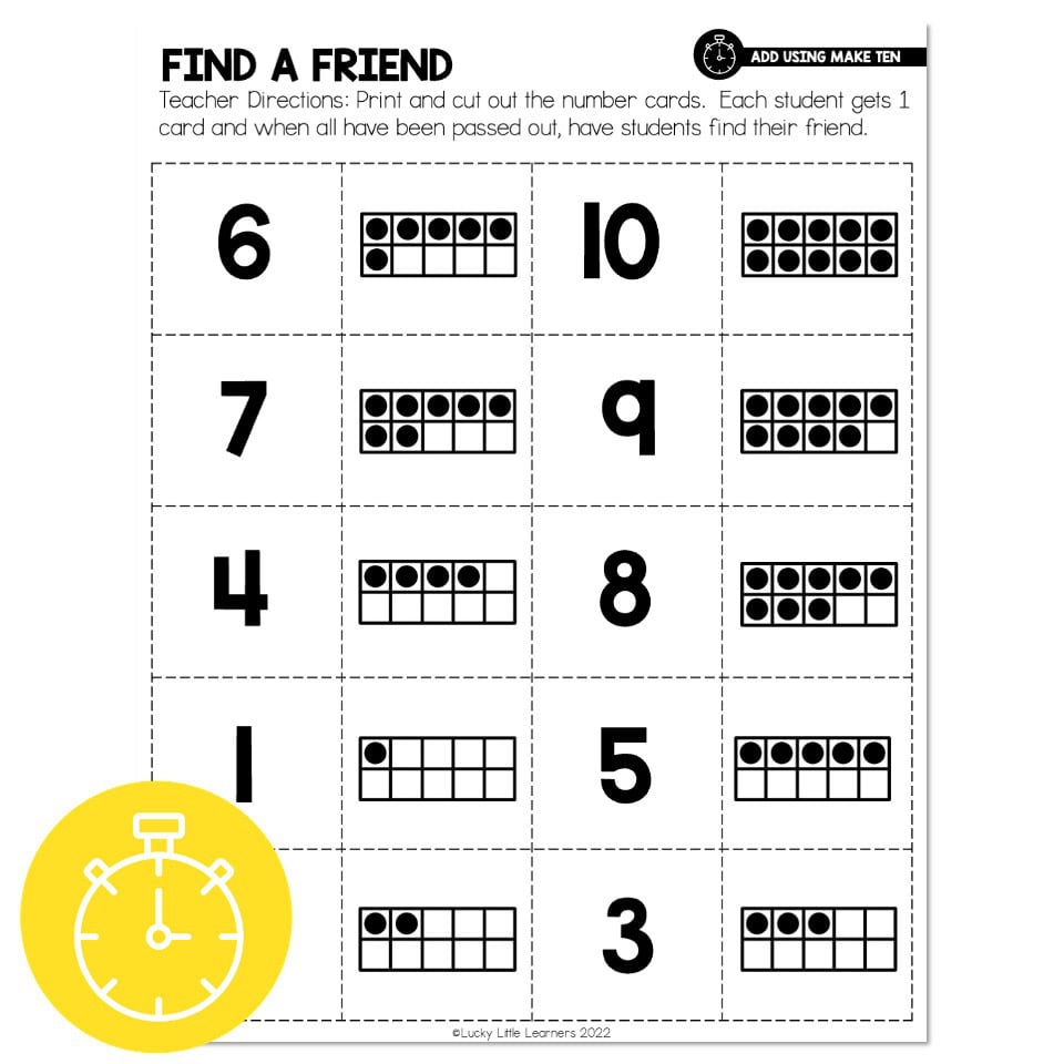 Lucky to Learn Math - Add Using Make Ten - Lesson 2.6 - Warm Up - Find ...