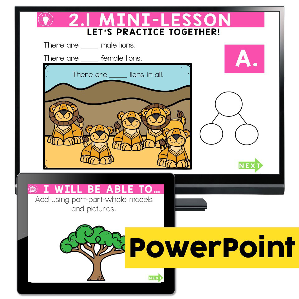 Lucky to Learn Math - Add with Part Part Whole Models - Lesson 2.1 ...