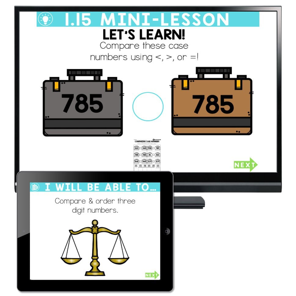 Lucky to Learn Math - Compare and Order 3 Digit Numbers - Lesson 1.15 ...