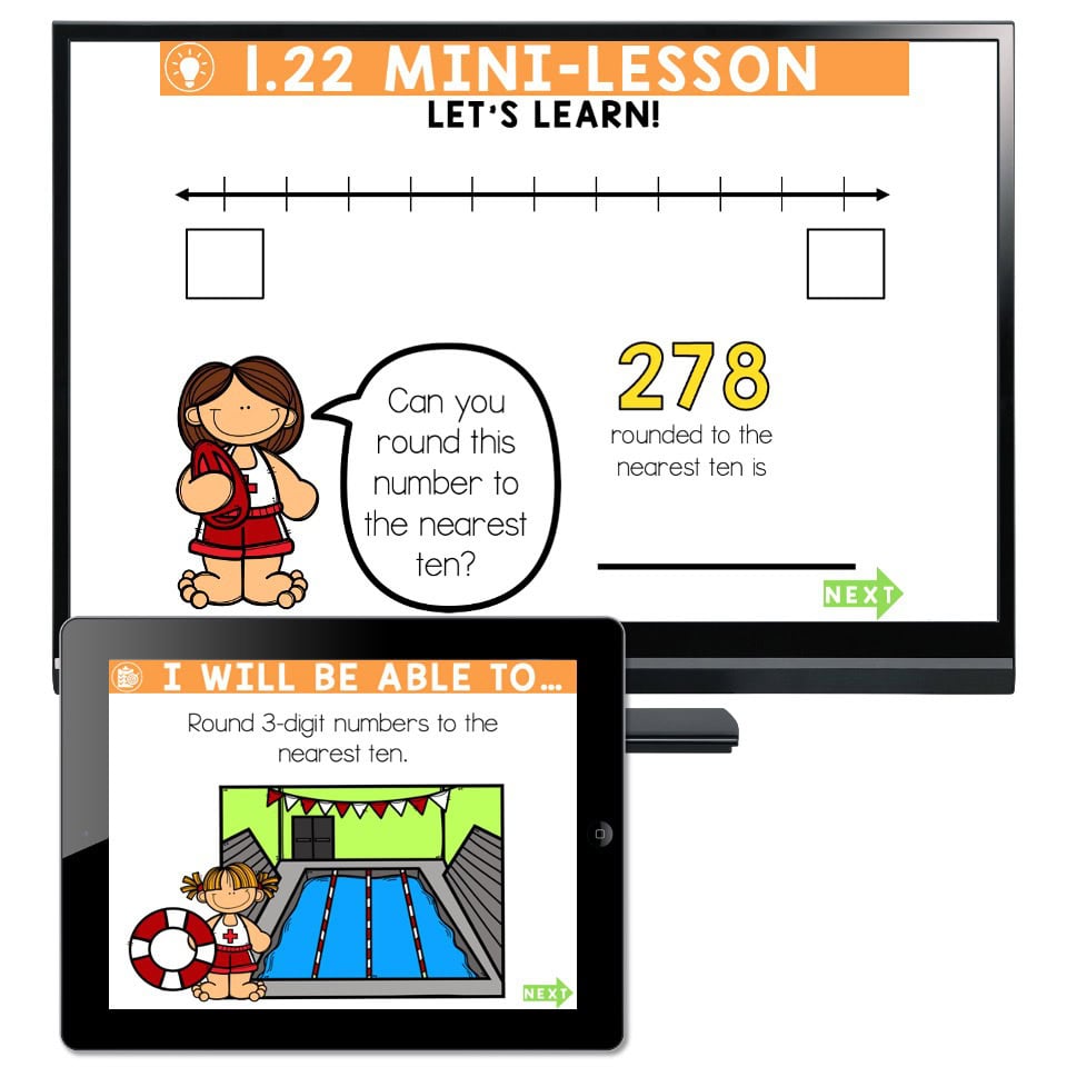 Lucky to Learn Math - Lesson 1.22 - Rounding Nearest Ten - Teaching ...