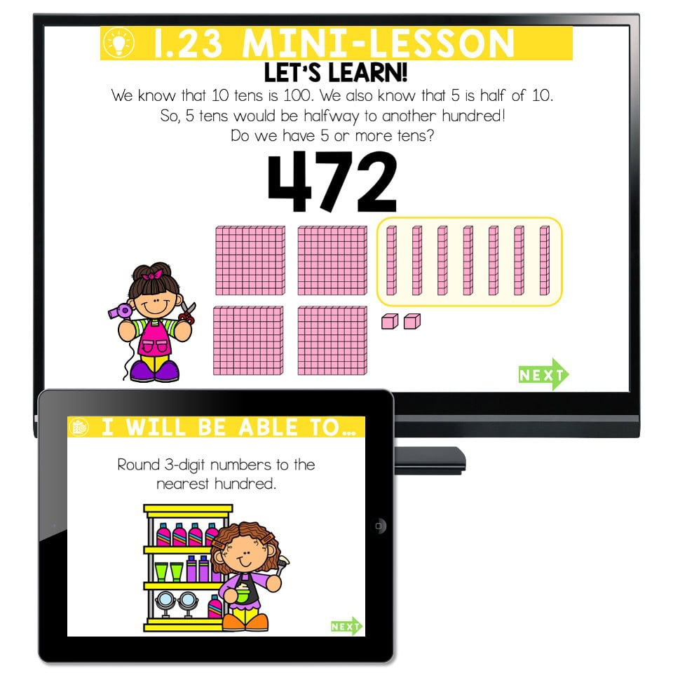 Lucky to Learn Math - Lesson 1.23 - Rounding Nearest Hundred - Teaching ...