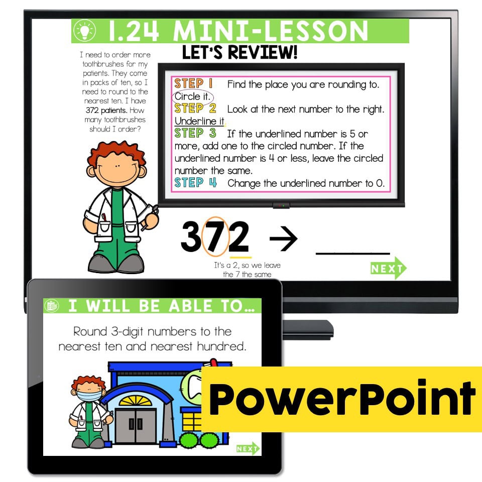 Lucky to Learn Math - Lesson 1.24 - Rounding Nearest Hundred - Teaching ...