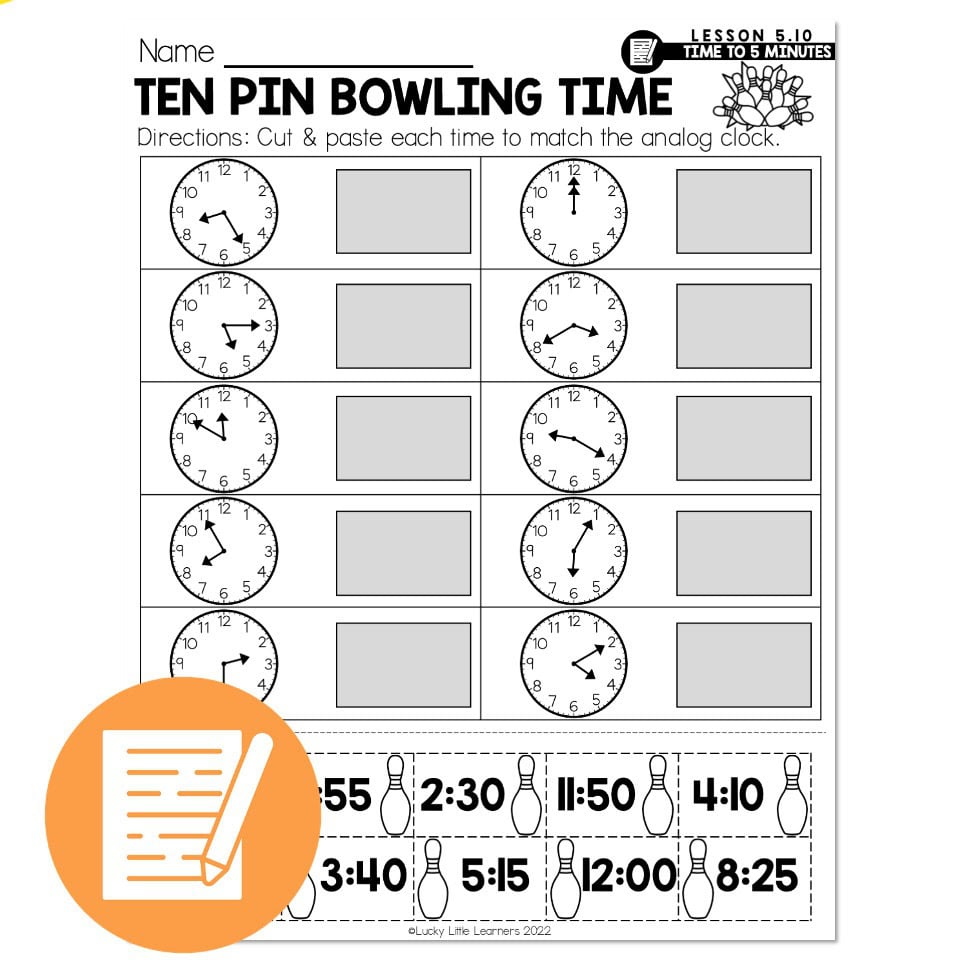 Lucky to Learn Math - Lesson 5.10 - Time to 5 Minutes - Independent ...