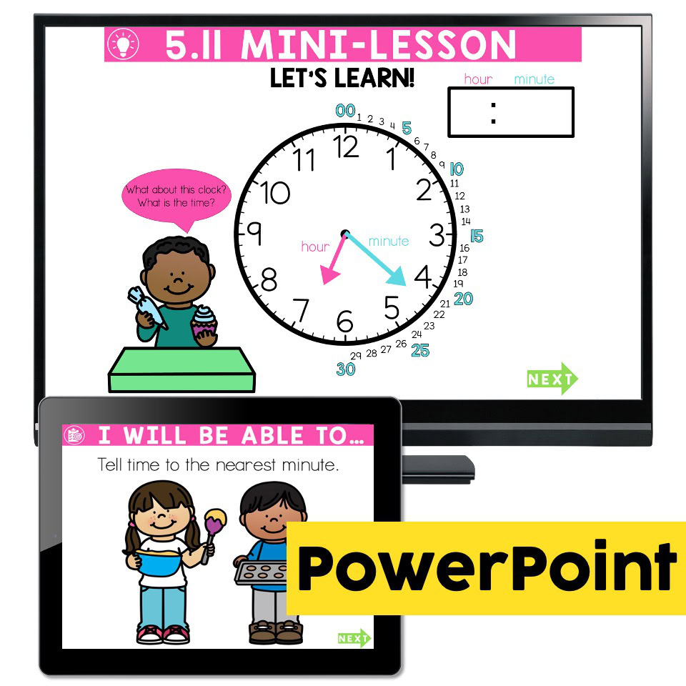 Lucky to Learn Math - Lesson 5.11 - Time to 1 Minute - Teaching Slides ...