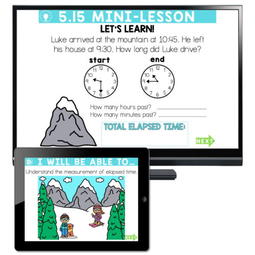 Lucky to Learn Math - Lesson 5.15 - Measure Elapsed Time - Teaching ...