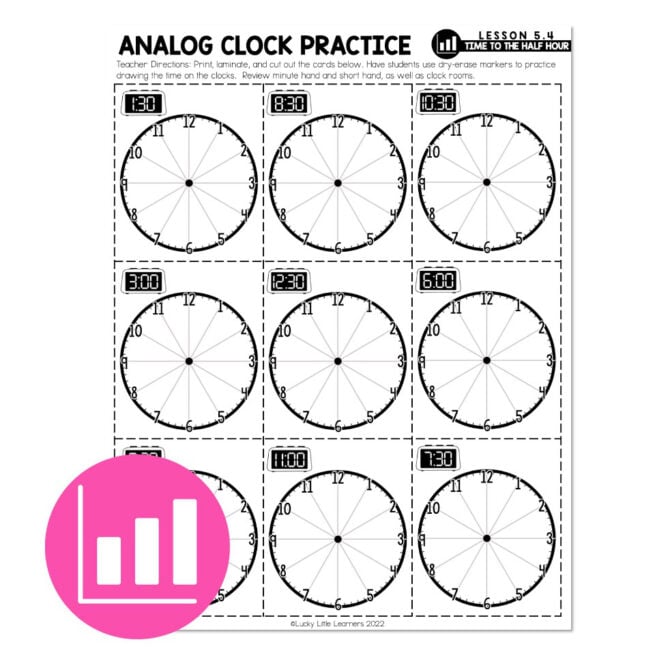 Lucky to Learn Math - Lesson 5.4 - Time to the Half Hour ...