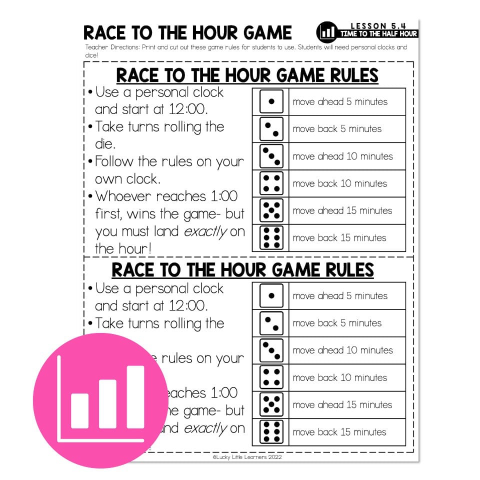 Lucky to Learn Math - Lesson 5.4 - Time to the Half Hour ...