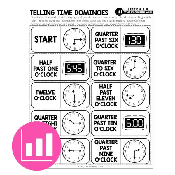 Lucky to Learn Math - Lesson 5.5 - Time to the Quarter Hour ...