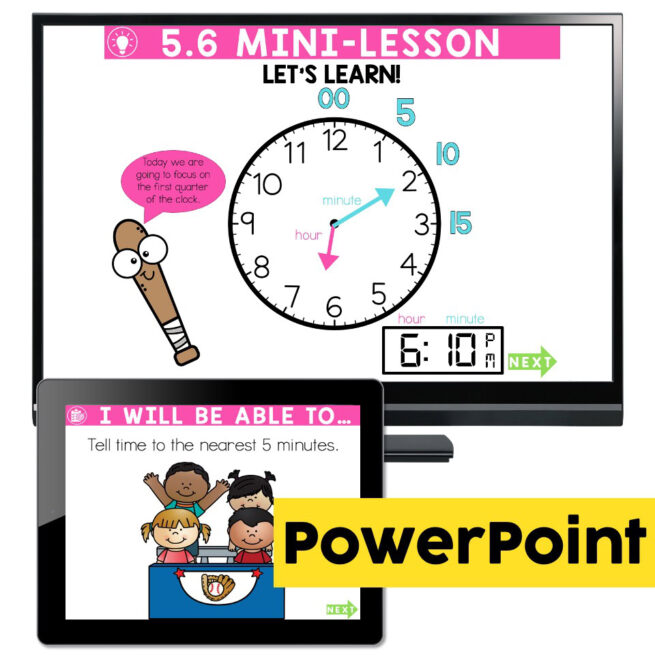 Lucky to Learn Math - Lesson 5.6 - Time to 5 Minutes - Teaching Slides ...