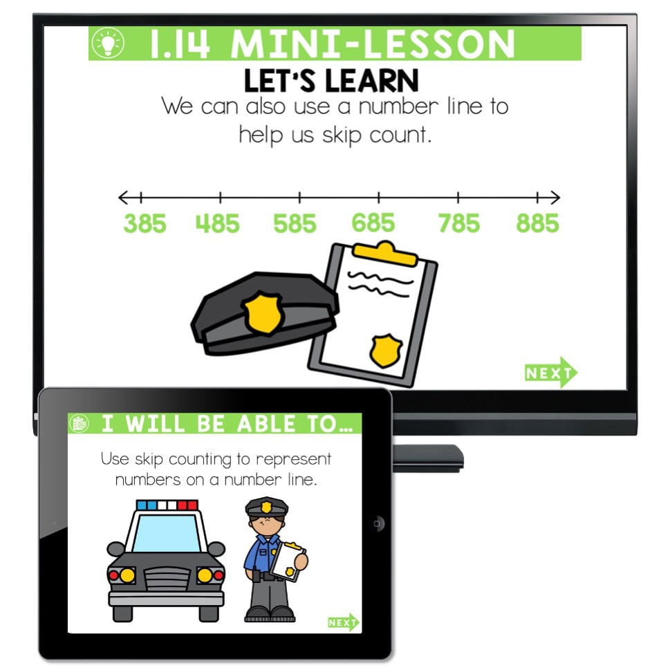 Lucky to Learn Math - Skip Counting on a Number Line - Lesson 1.14 ...