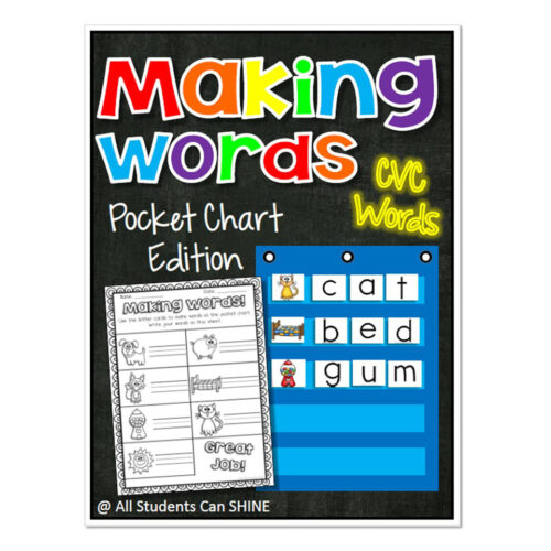 Making Words Phonics Pocket Chart - CVC Words - Lucky Little Learners
