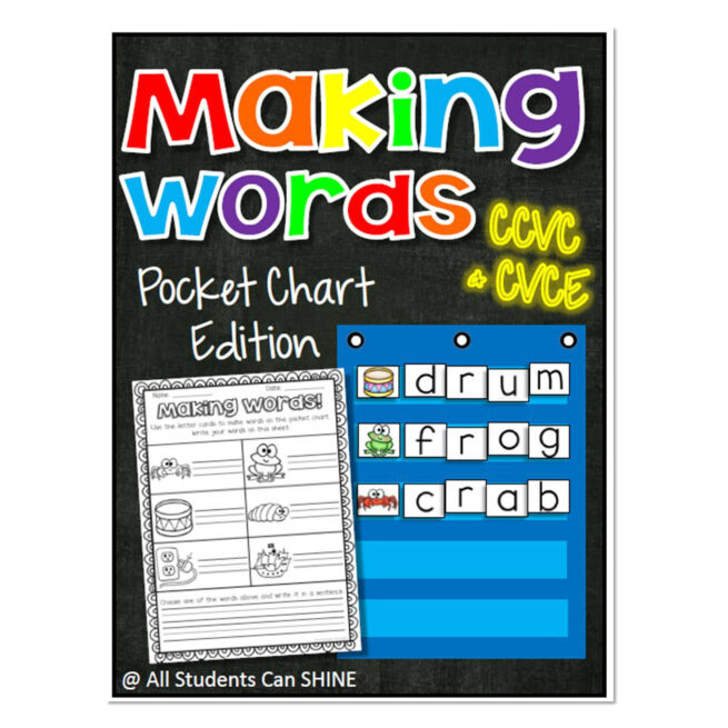 Making Words Phonics Pocket Chart - CVCC and CVCE Words - Lucky Little ...