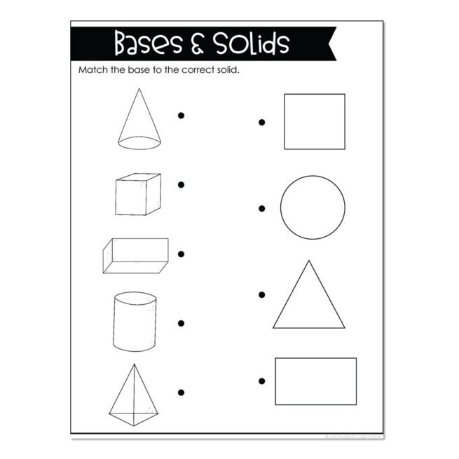 Math Printables - Bases and Solids - Lucky Little Learners