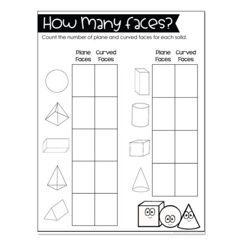 Math Printables - How Many Faces - Lucky Little Learners