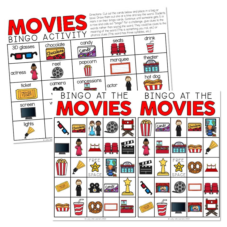 Movie Bingo Game - Lucky Little Learners