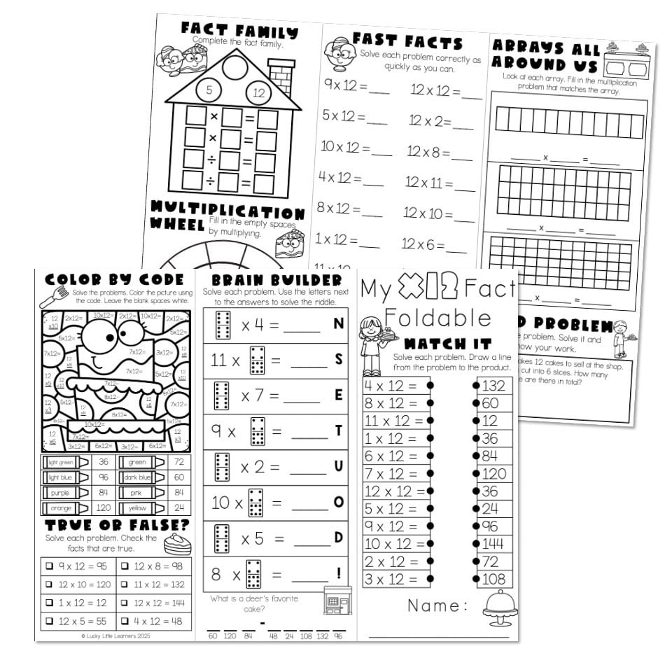 Multiplication Fact Fluency Brochure - Fact Foldable - Multiply 12 ...