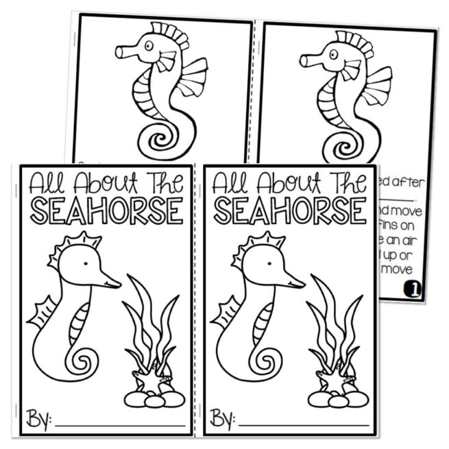 Ocean Animals Unit - Mini Reader - Seahorse - Lucky Little Learners