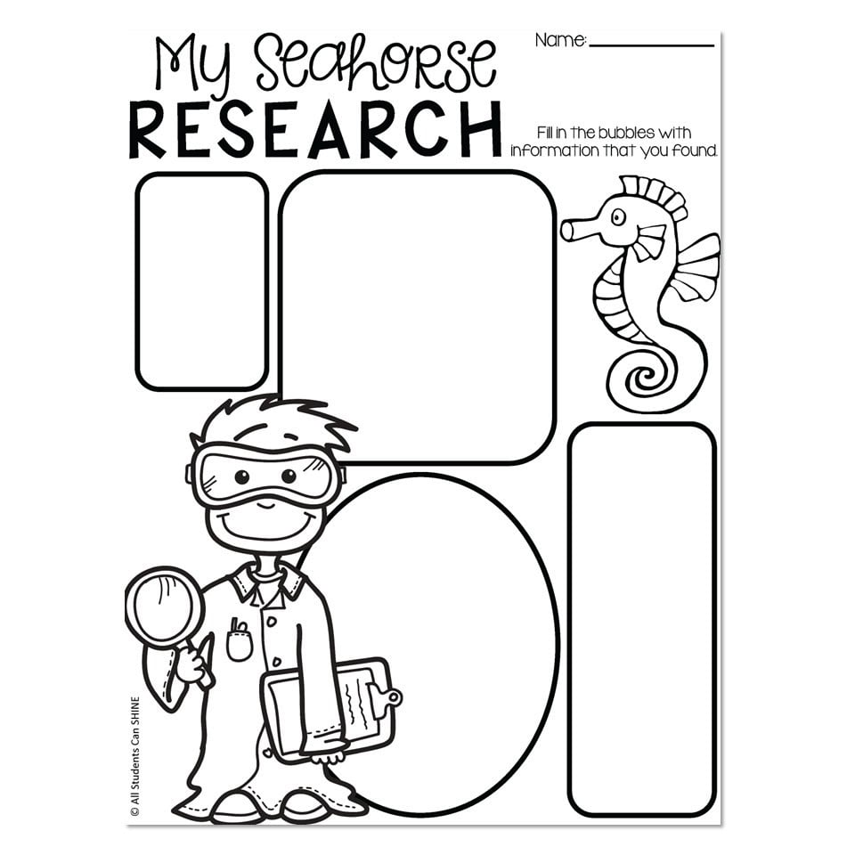 Ocean Animals Unit - Writing Pages - My Research - Lucky Little Learners