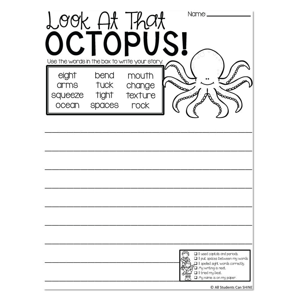 Ocean Animals Sight Words Ocean Animals Unit Writing Prompt That