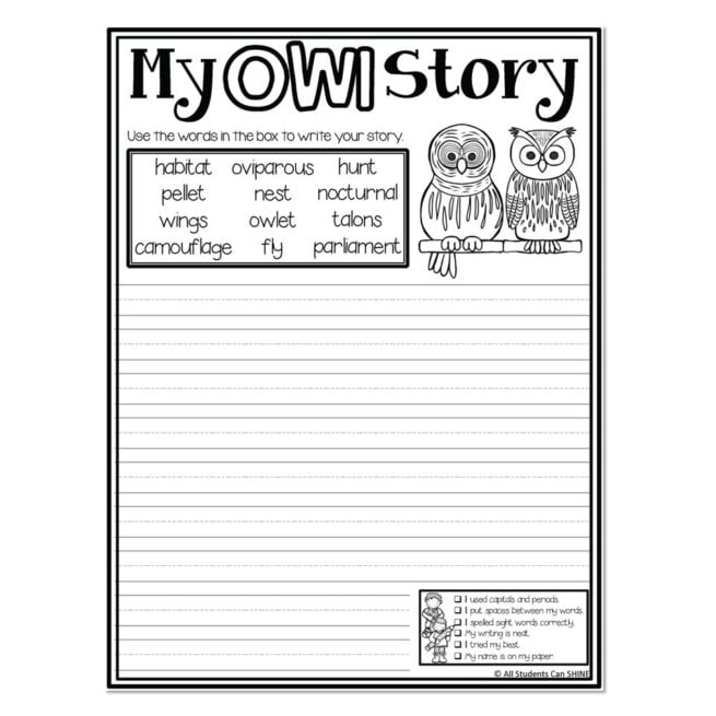 Owls Unit - My Owl Story - Lucky Little Learners