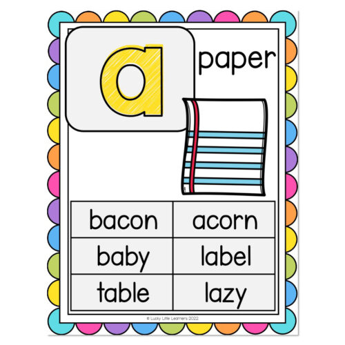Phonics Poster - Long A - Open Syllable - Lucky Little Learners