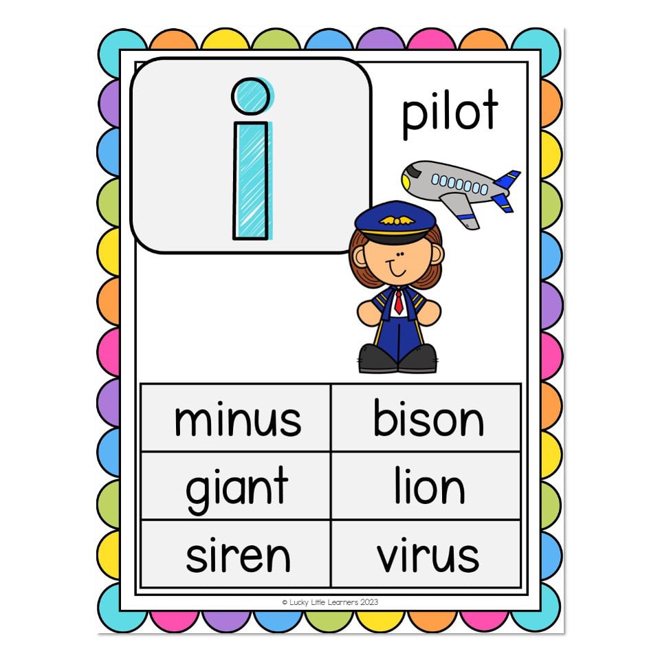 Phonics Poster - Open Syllable - Long I - Lucky Little Learners