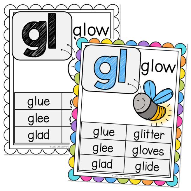 Phonics Posters - Blends, Endings, Digraphs Posters - gl - Lucky Little ...